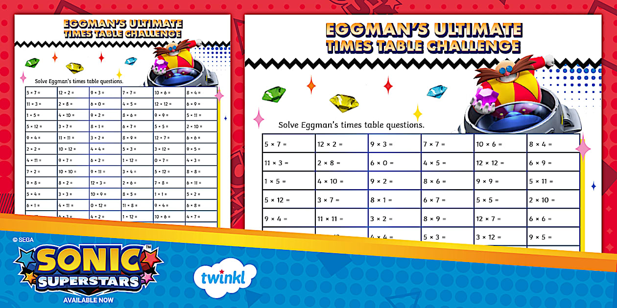 FREE! - Sonic: Eggman's Ultimate Times Table Challenge