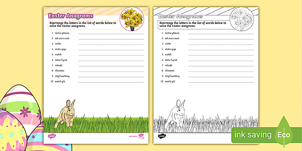 Easter Anagram Activity - Grades 4-7 (Teacher-Made) - Twinkl