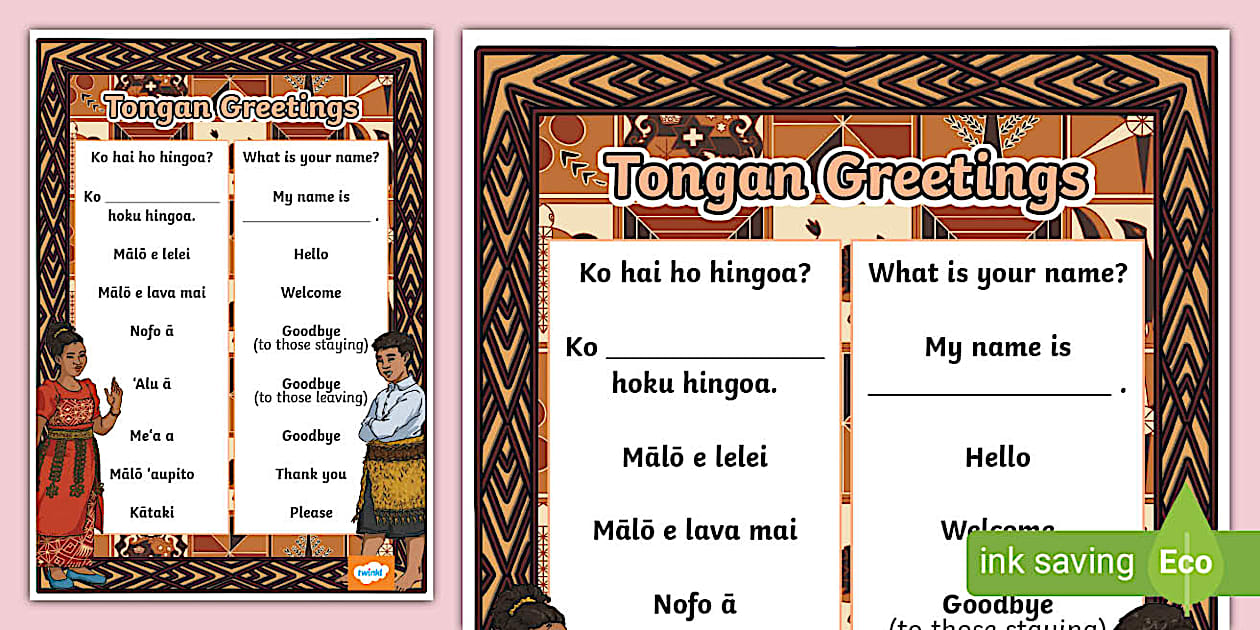Tonga Language Week Greetings Poster (teacher made) - Twinkl