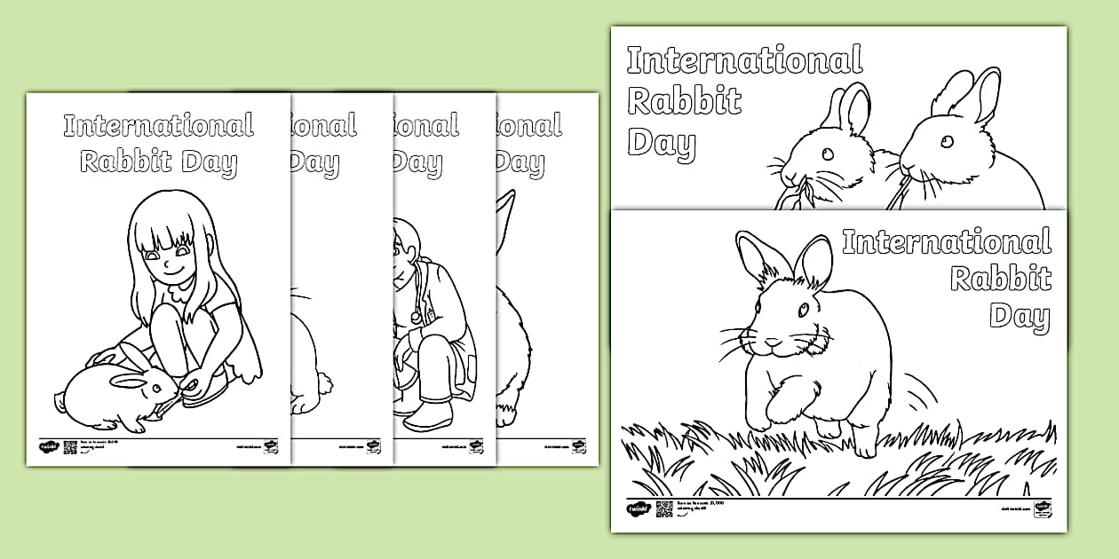 KS1 International Rabbit Day Colouring - KS1 - Twinkl
