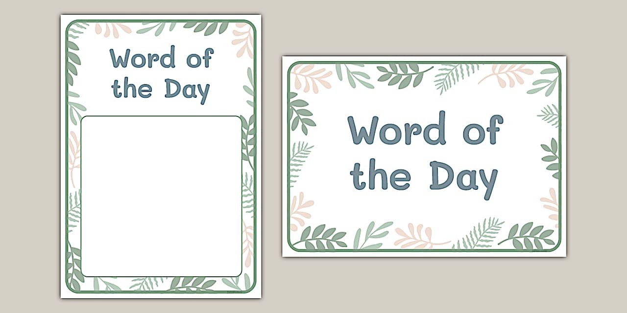 👉 Botanical Themed Word of the Day Display Poster