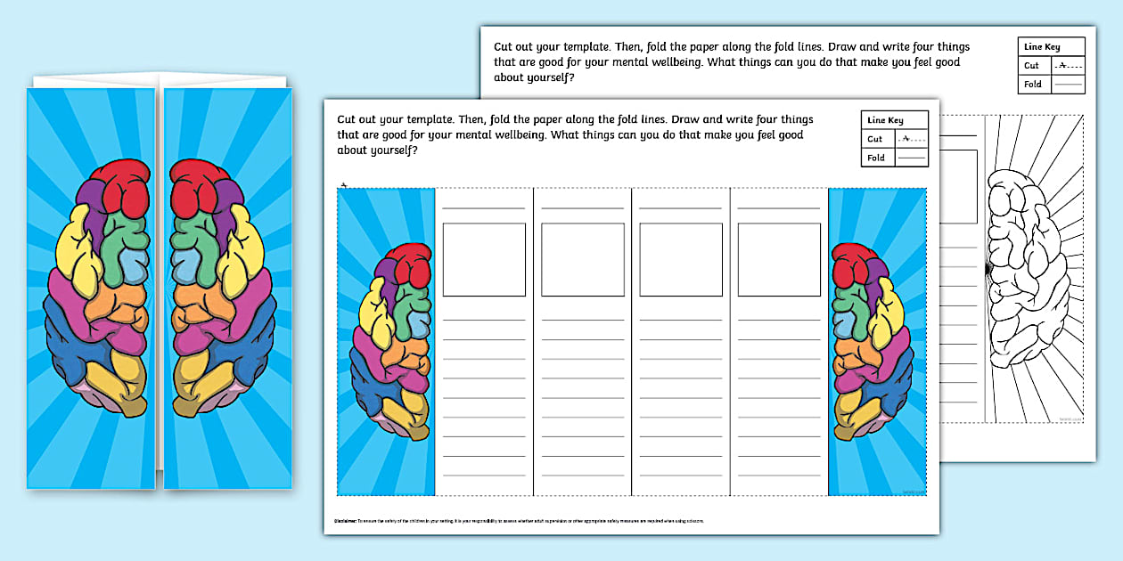 My Mental Wellbeing Folding Writing Template - Twinkl
