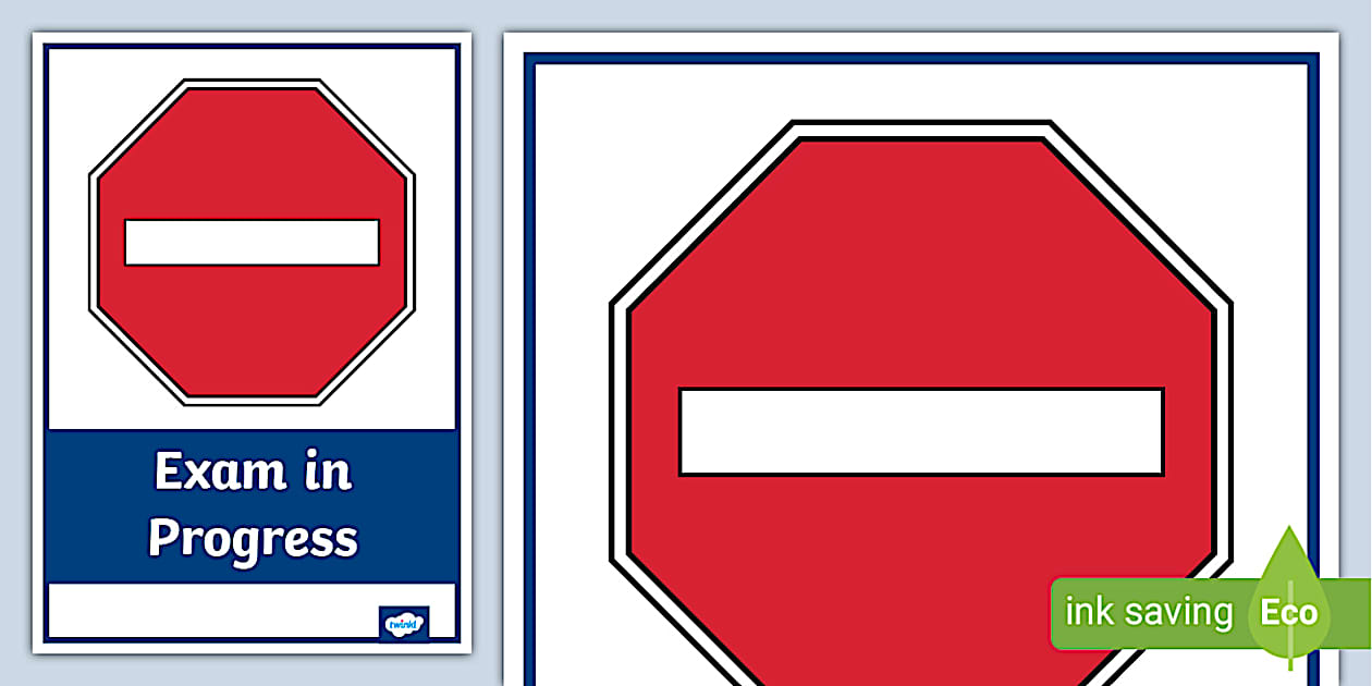 Exam in Progress Sign,do not disturb (Teacher-Made) - Twinkl