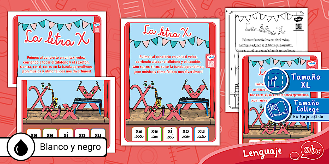 Póster | Familia | Letra | X | (Teacher-Made) - Twinkl