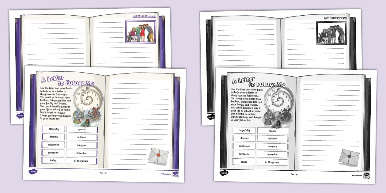 A Letter To Future Me Writing Frame (teacher made) - Twinkl