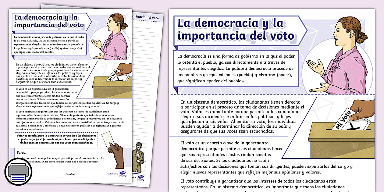 Actividad: La democracia y la importancia del voto - Twinkl