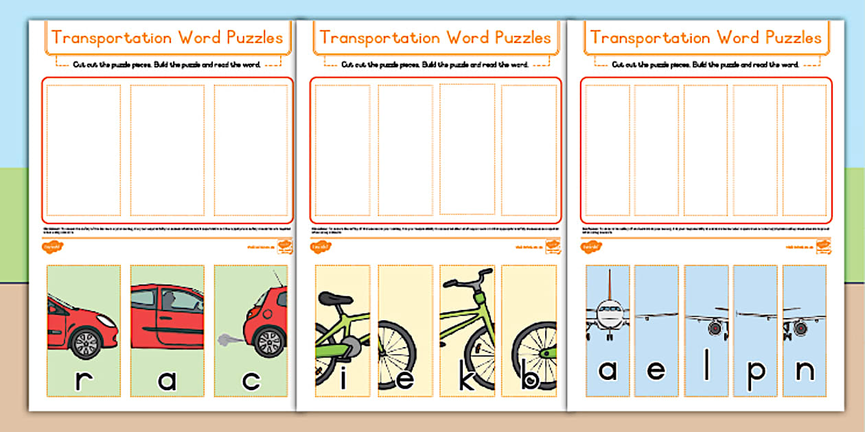 Grade R Transportation Word Puzzle (teacher made) - Twinkl