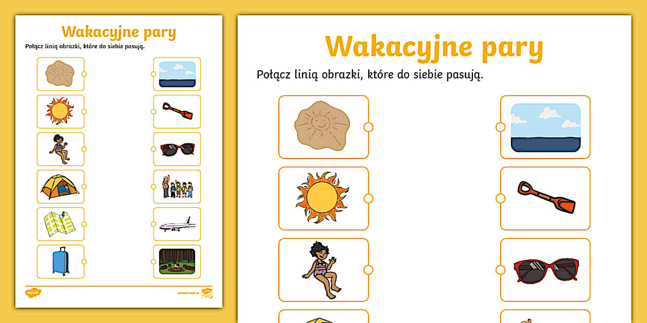 Wakacyjne pary | Łączenie w pary (Hecho por educadores)