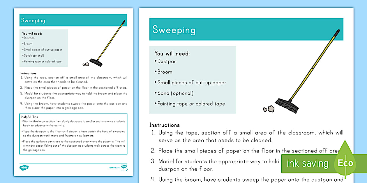 Sweep the Mess Worksheet (teacher made) - Twinkl