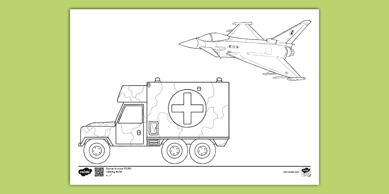 Army Vehicles Colouring | Colouring Sheets