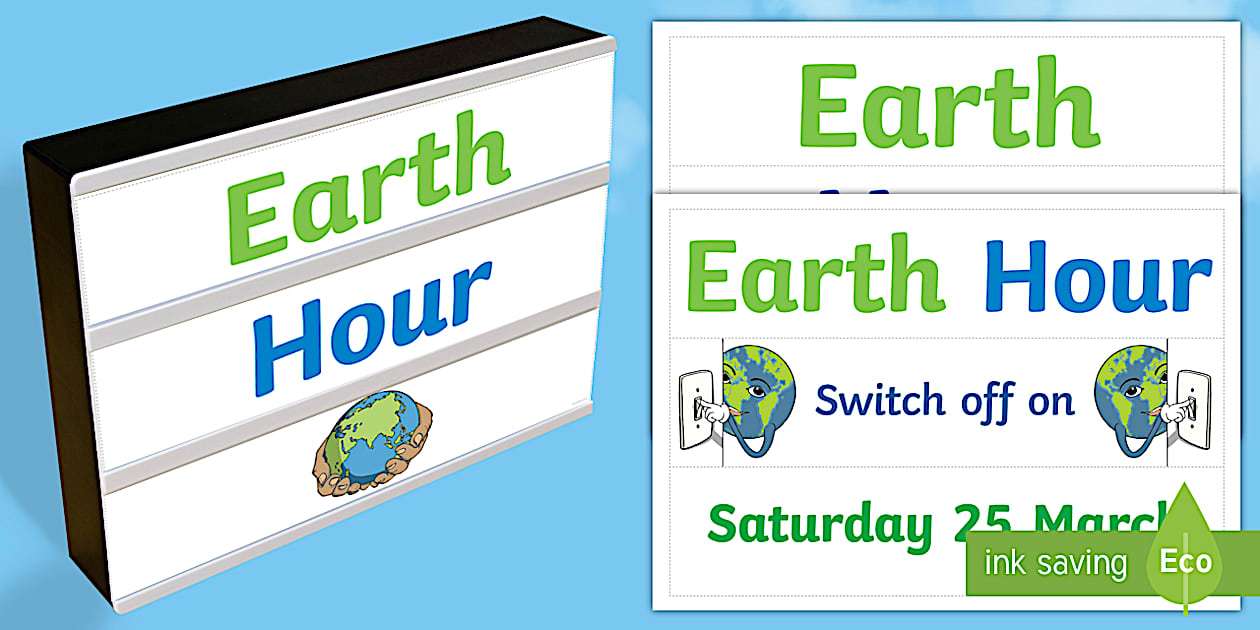Earth Hour Light Box Inserts (teacher made) - Twinkl
