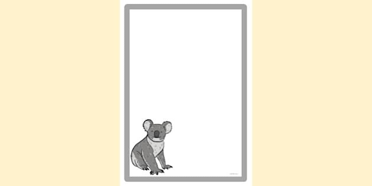 Simple Blank Baby Koala Border | Page Borders | Twinkl