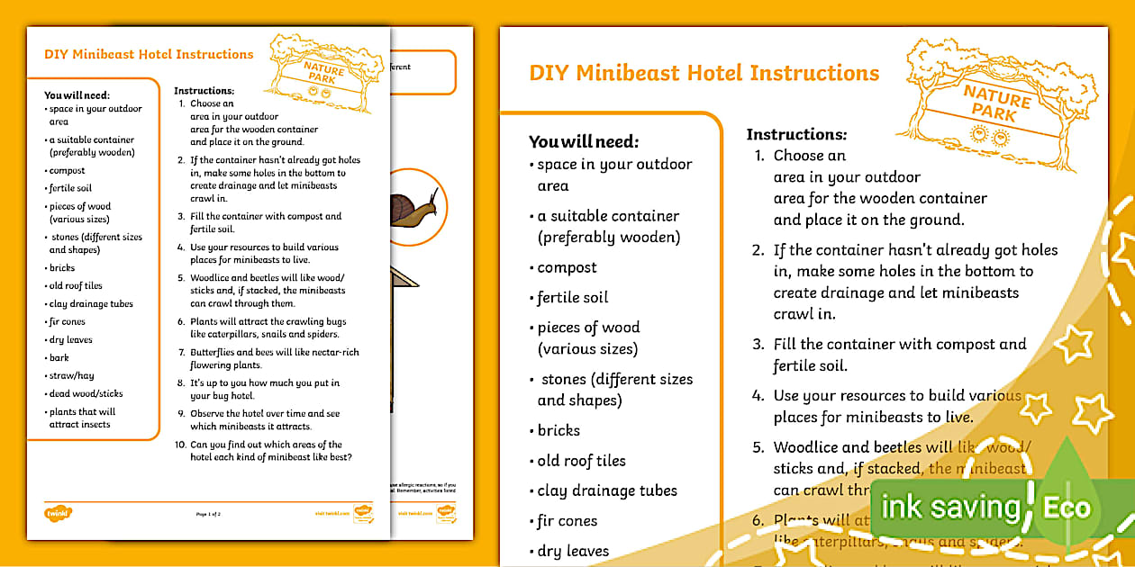 DIY Minibeast Hotel Instructions - Twinkl