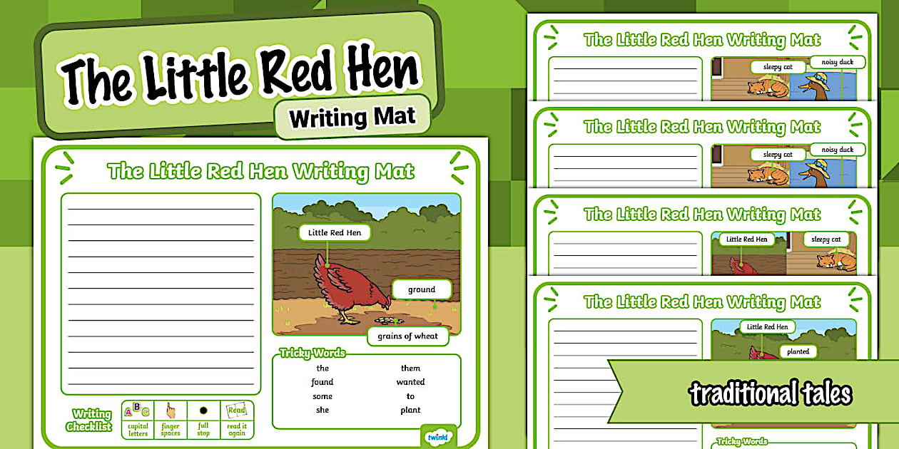 The Little Red Hen Writing Mat