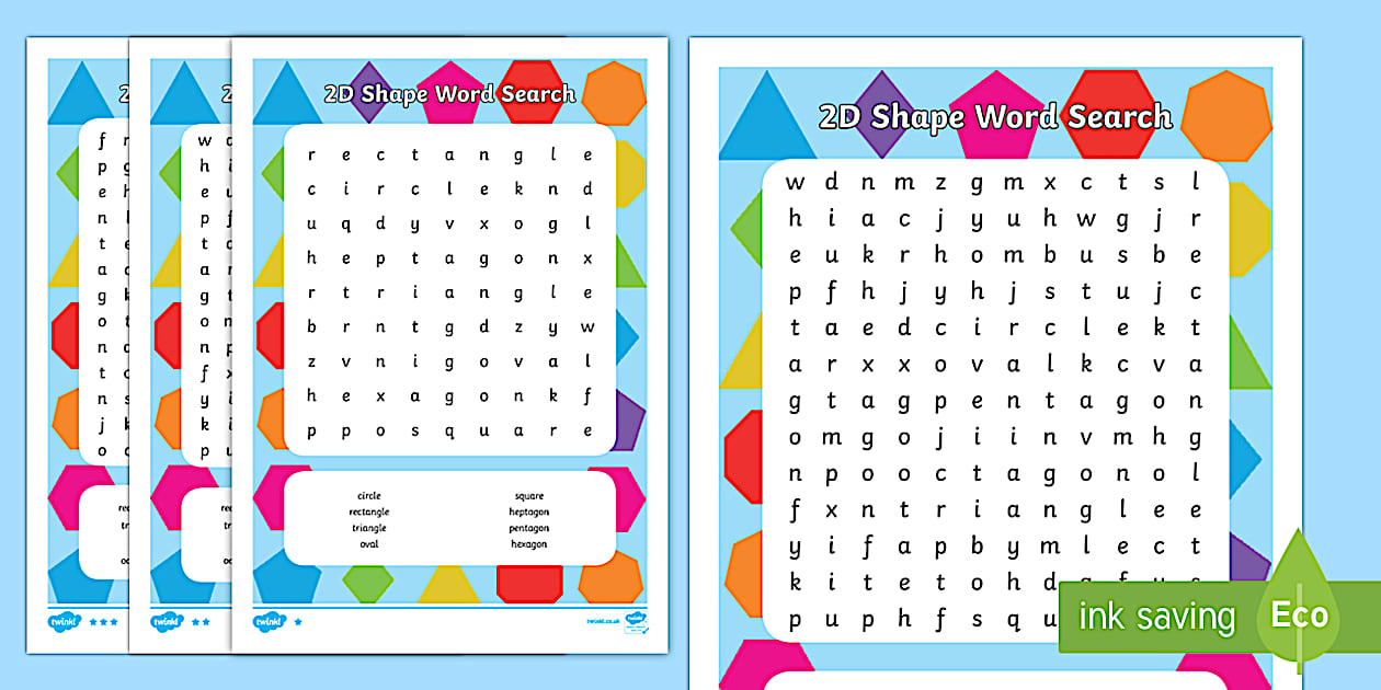 2D Shapes Word Search | Maths Activities | Twinkl Resources