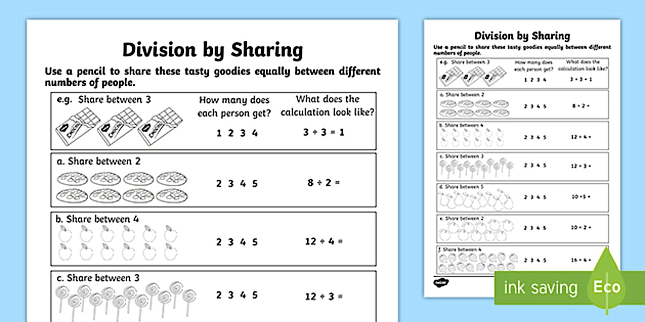 Editable Division by Equal Sharing (teacher made) - Twinkl