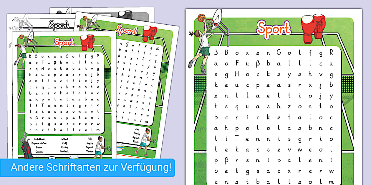 Sport - Suchsel - Twinkl Deutschland