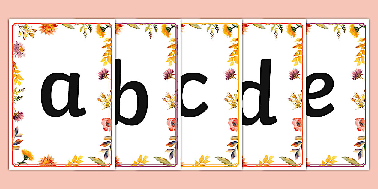 Wildflower Botanical Themed Alphabet A-Z Display Posters