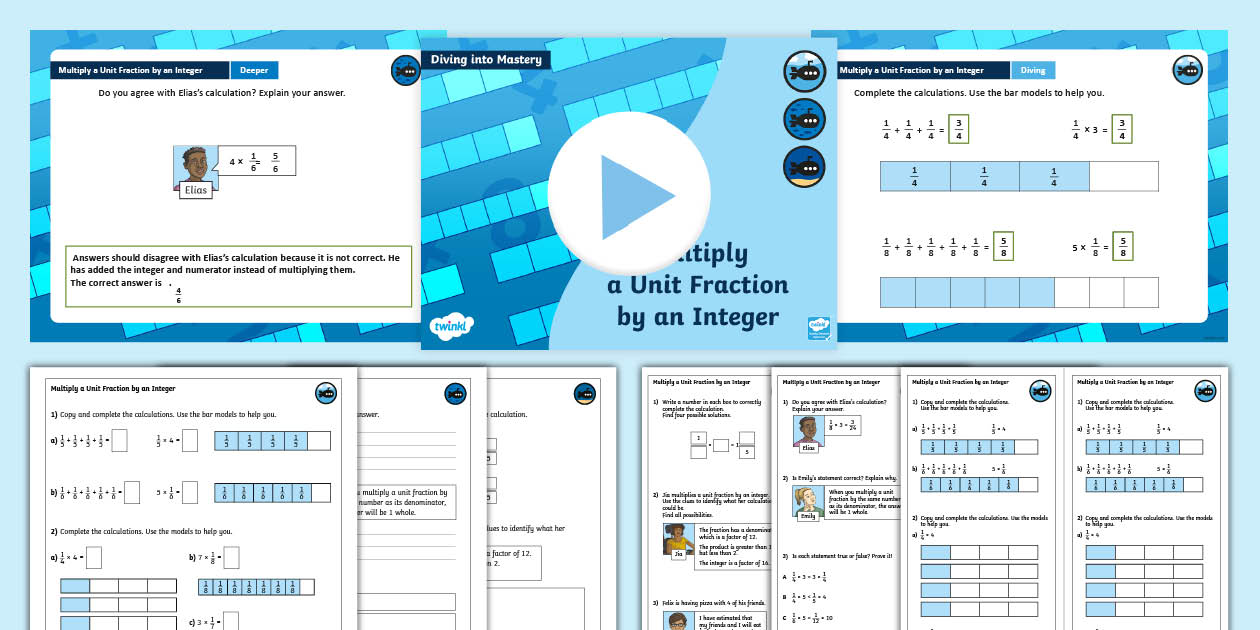 👉 Year 5 DiM: Step 1 Multiply a Unit Fraction by an Integer