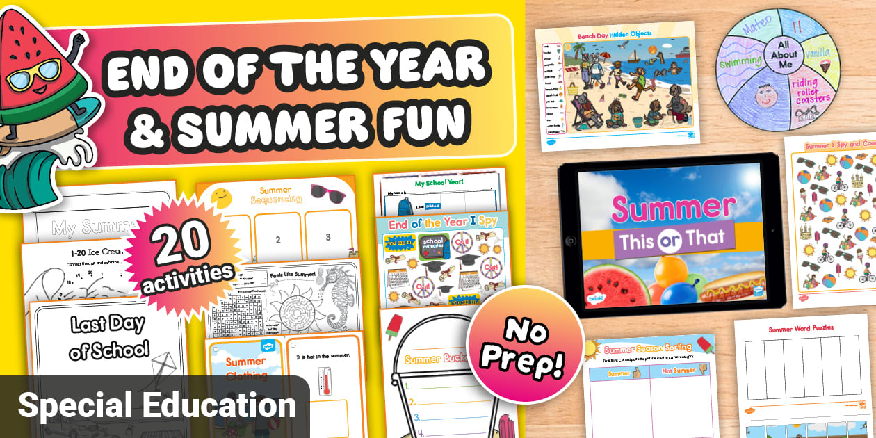 End of the Year Busy Bundle for Special Education | No-Prep Puzzles ...