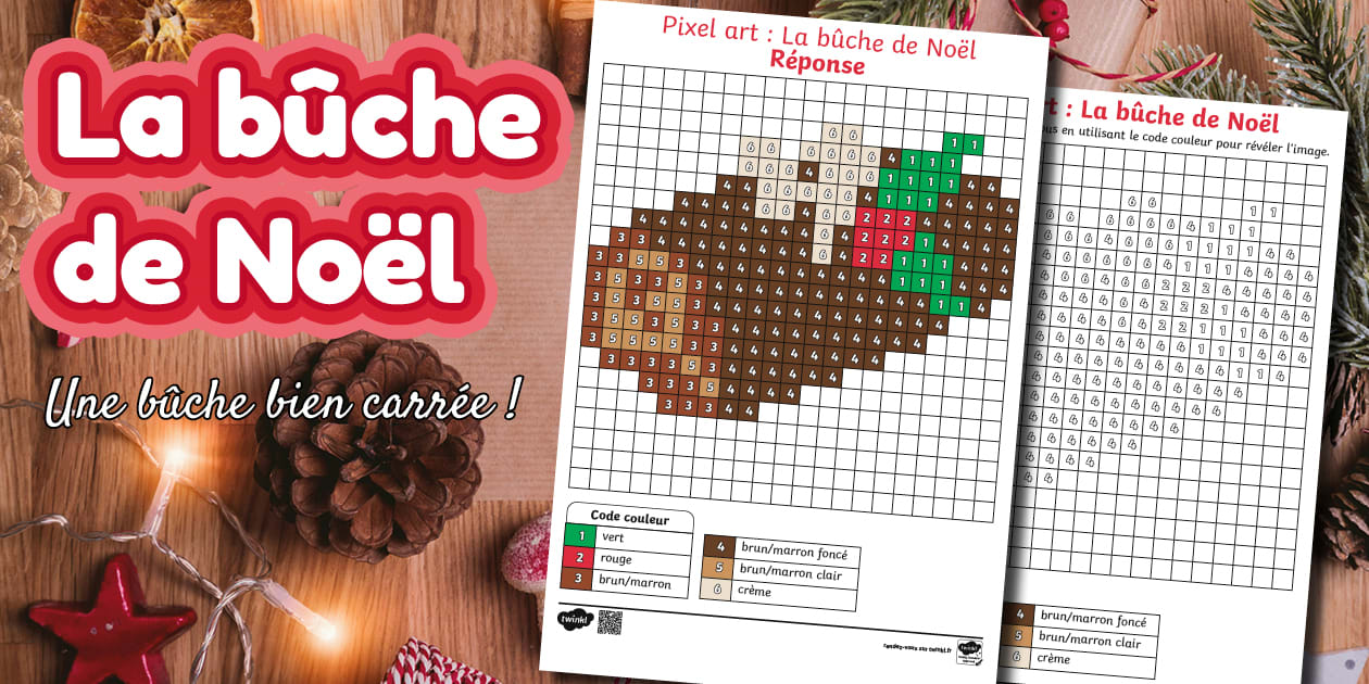 Pixel art : La bûche de Noël