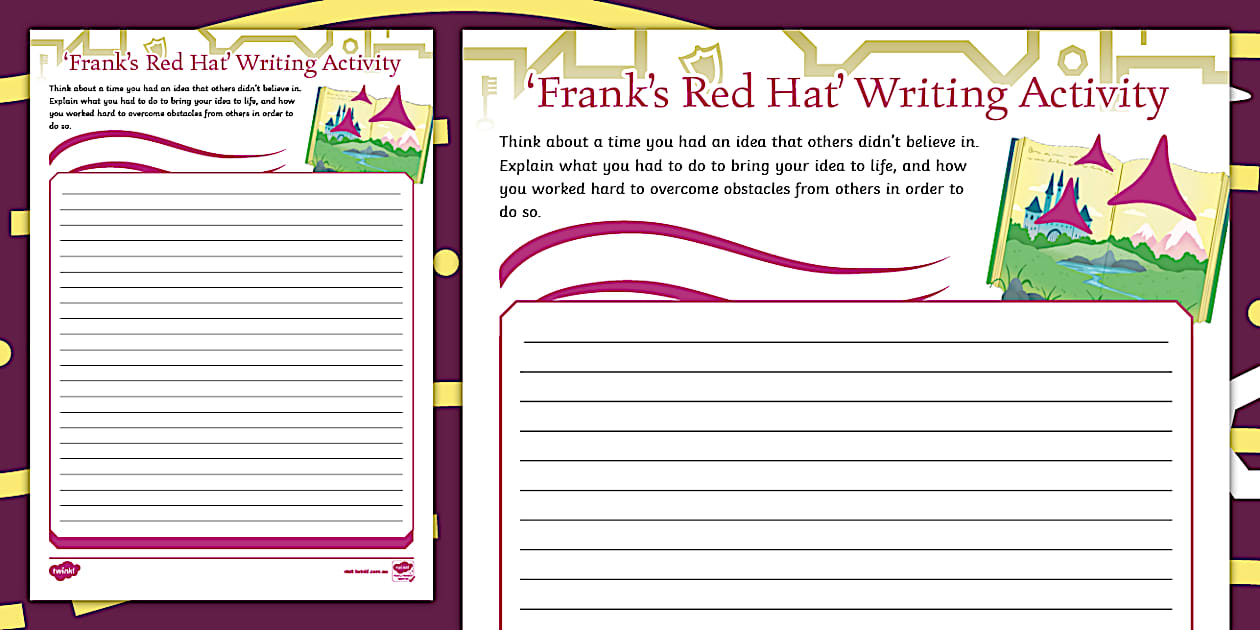 Writing Activity to Support Teaching on ‘Frank’s Red Hat’
