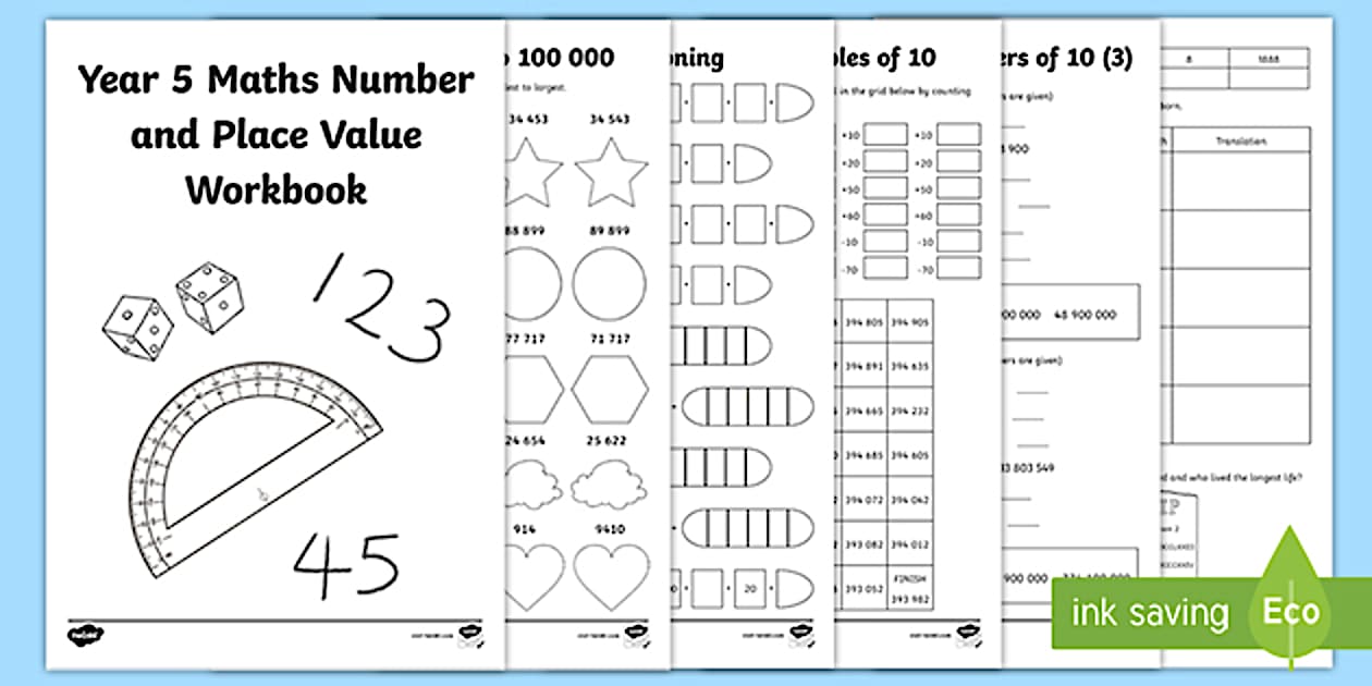 Maths Number and Place Value Workbook- Homework Task