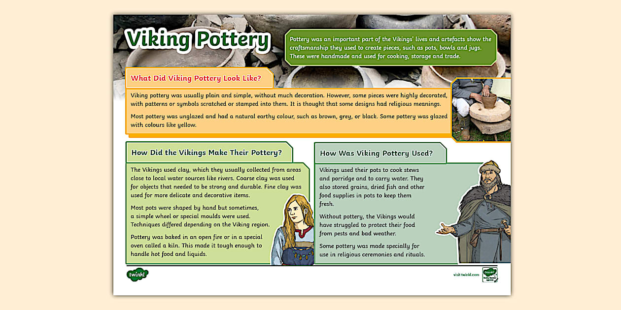 Viking Pottery Fact File (teacher made) - Twinkl