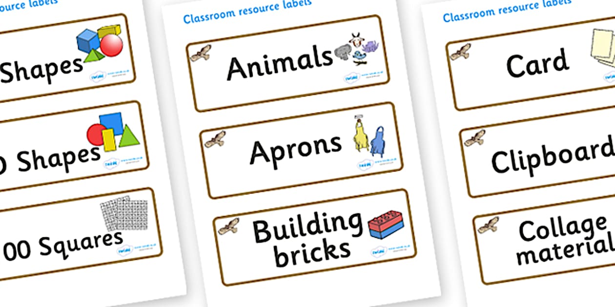 Buzzard Themed Editable Classroom Resource Labels - Twinkl