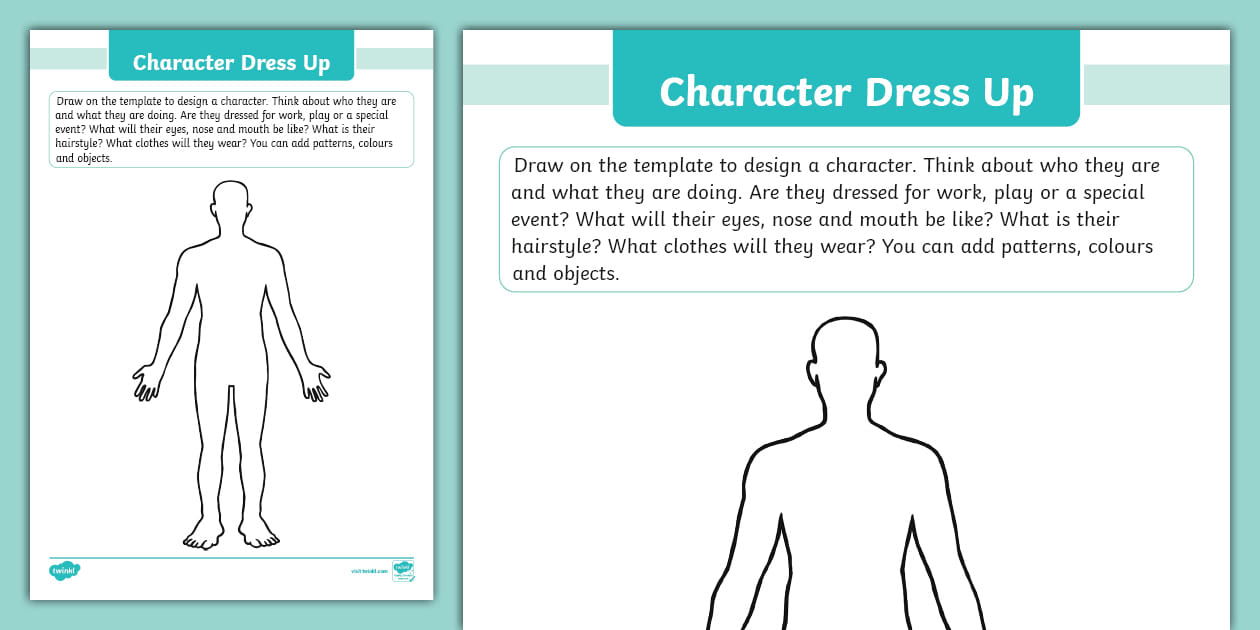 Character Dress Up Activity - Twinkl - KS1