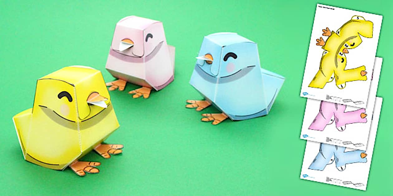 Easter Chick Paper Models | Craft Activities | Teacher-made