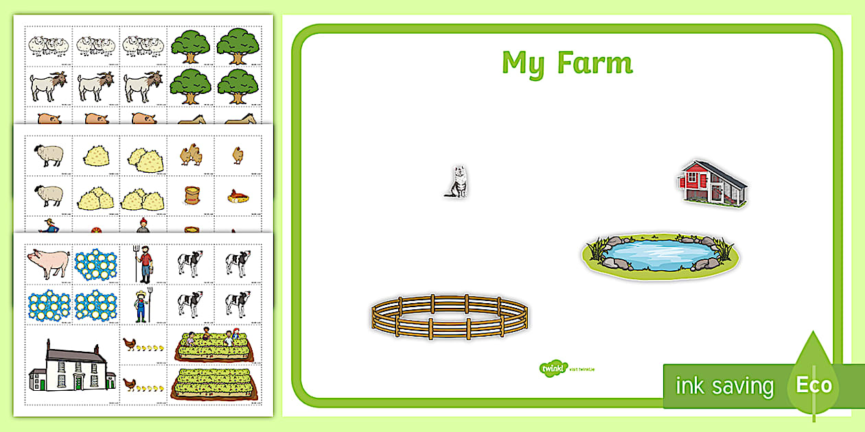 The Farm Aistear Cut and Paste Worksheet (Teacher-Made)