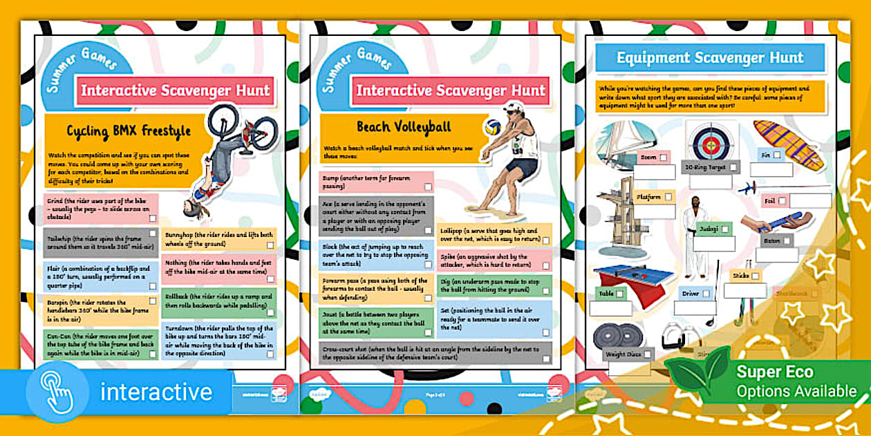 Summer Games Scavenger Hunt (Ages 7 - 11)