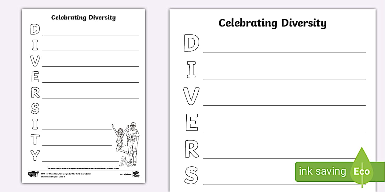LKS2 Celebrating Diversity Activity Sheet PSHE and Wellbeing