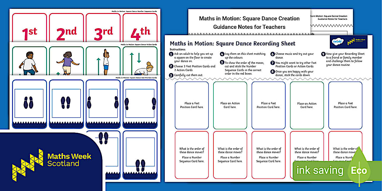 FREE! - Maths in Motion: Square Dance Activity Cards - Twinkl