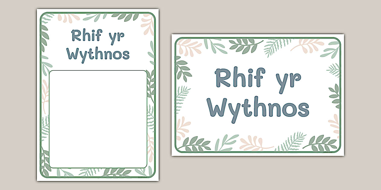 Poster Arddangos Rhif yr Wythnos Themau Botanegol - Twinkl