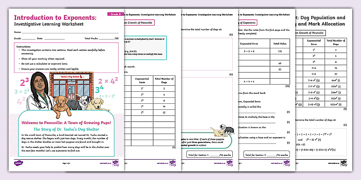 Introduction to Exponents: Investigative Learning Worksheet