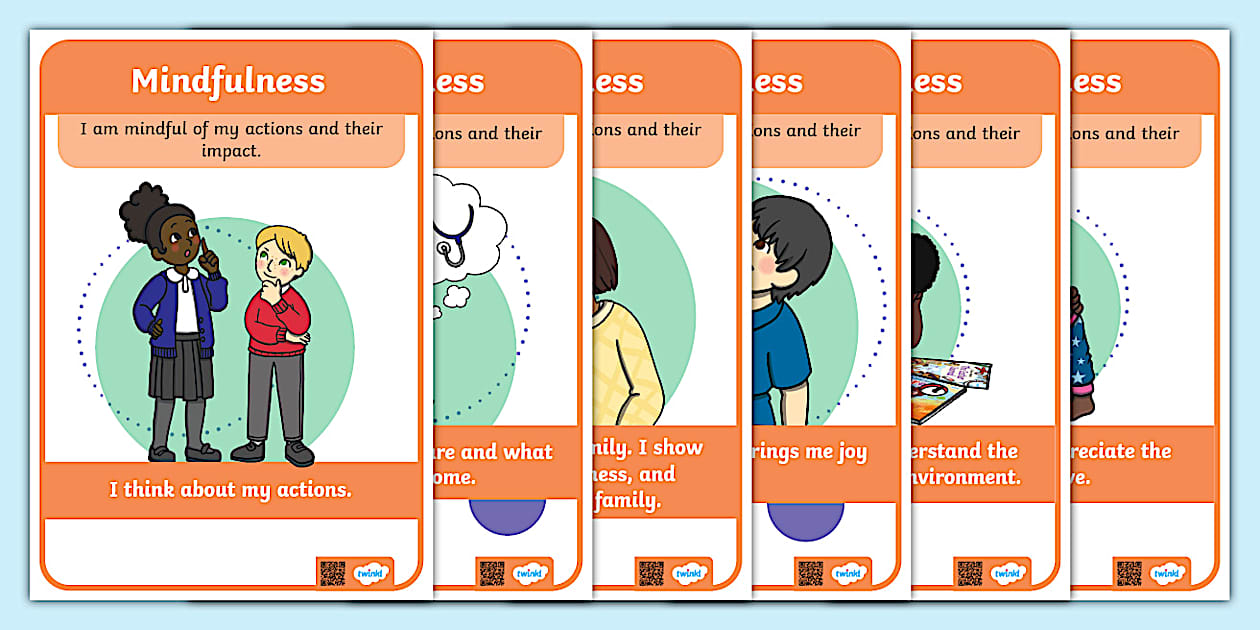 Values Display Posters - Mindfulness (teacher made) - Twinkl