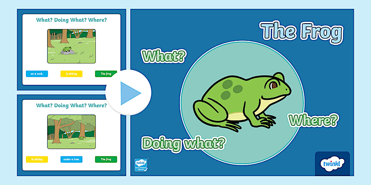 The Frog What? Doing What? Where? Colourful Semantics PowerPoint