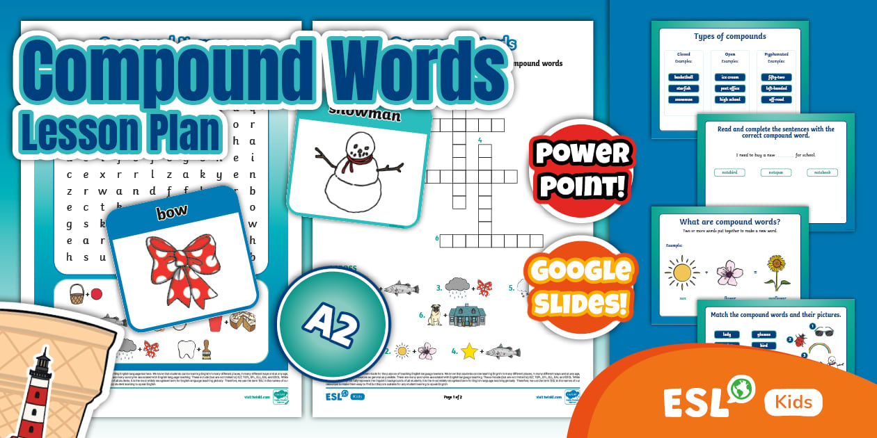 ESL Compound Words Lesson Plan [Kids, A2]