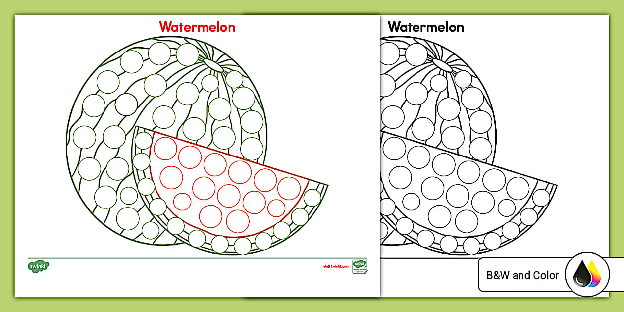Watermelon Dot Marker Craft (teacher made) - Twinkl