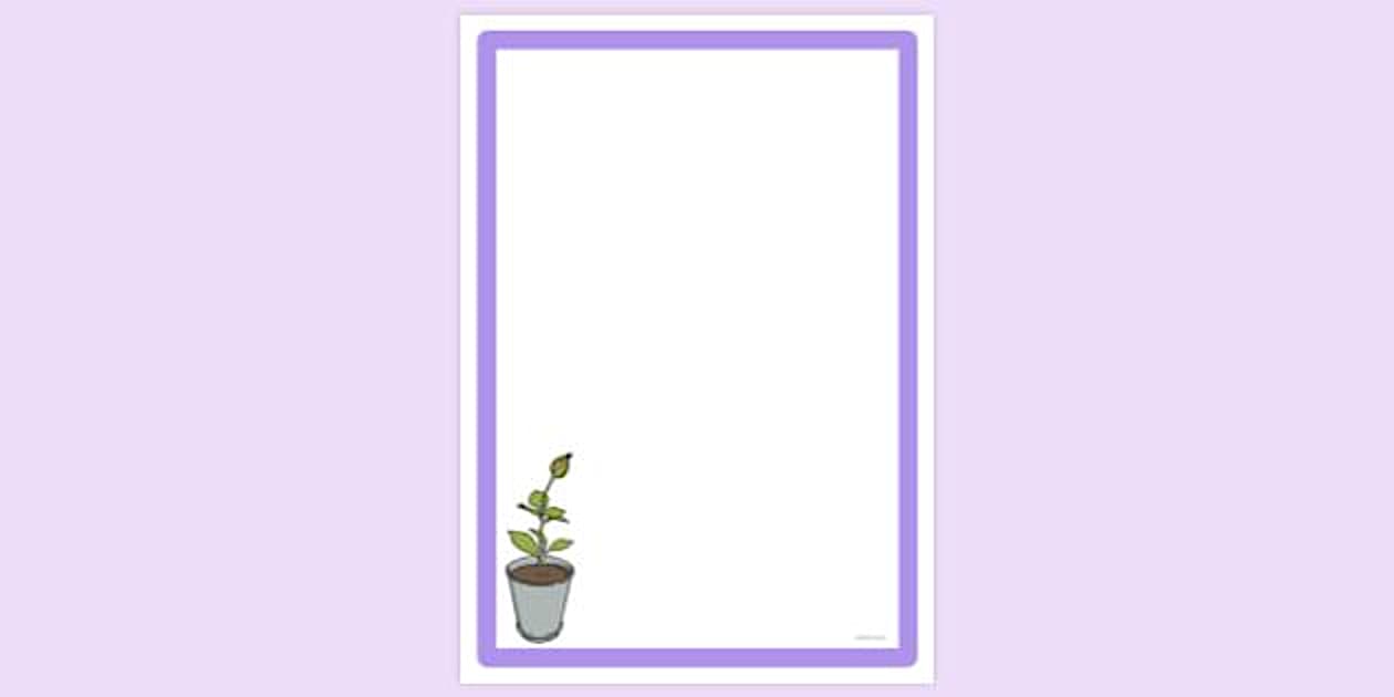 Simple Blank Flower Bud Page Border | Page Borders | Twinkl