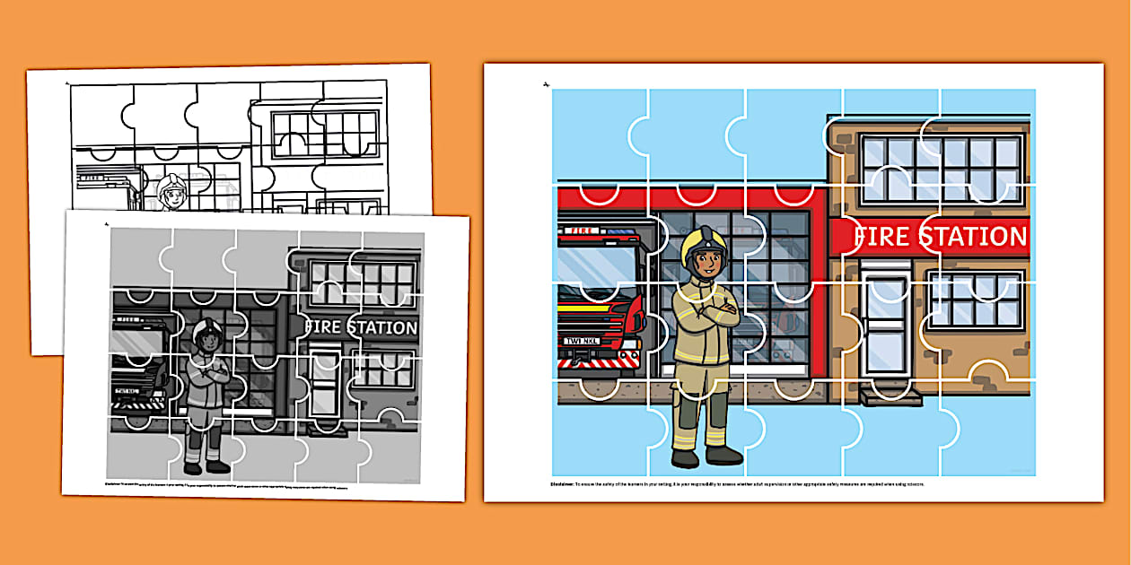 Fire Station Jigsaw Puzzle - Twinkl Puzzles (teacher made)