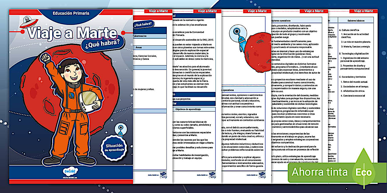 Situación de aprendizaje: Viaje a Marte ¿Qué habrá?