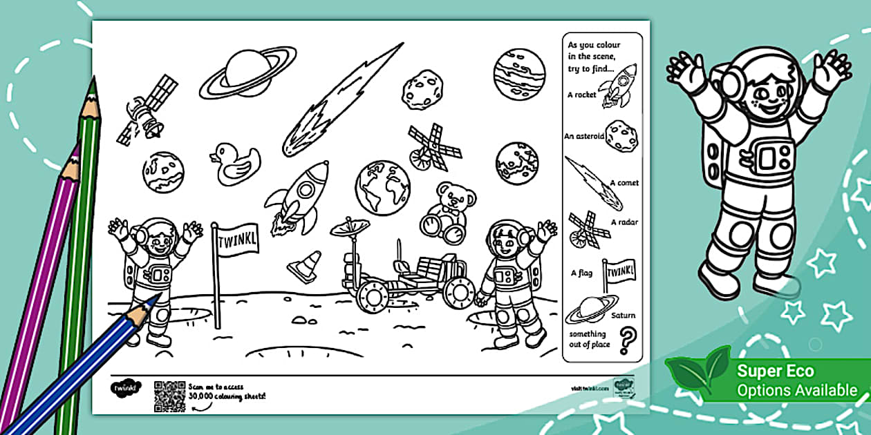 Space Colouring Scene