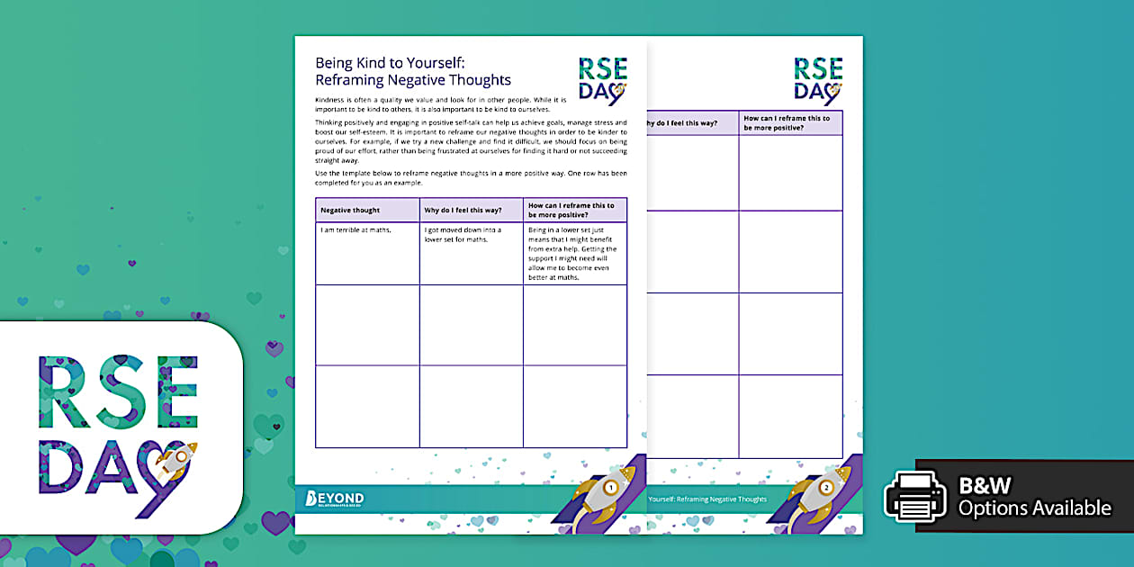 FREE! - Reframing Negative Thoughts Worksheet | Beyond FREE! - Reframing Negative Thoughts Worksheet | Beyond