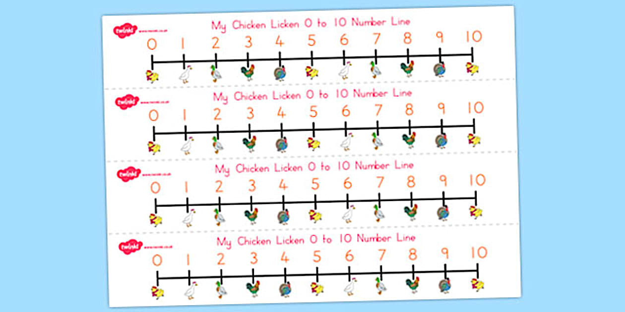 Chicken Licken Number Lines 0-10 (teacher made) - Twinkl
