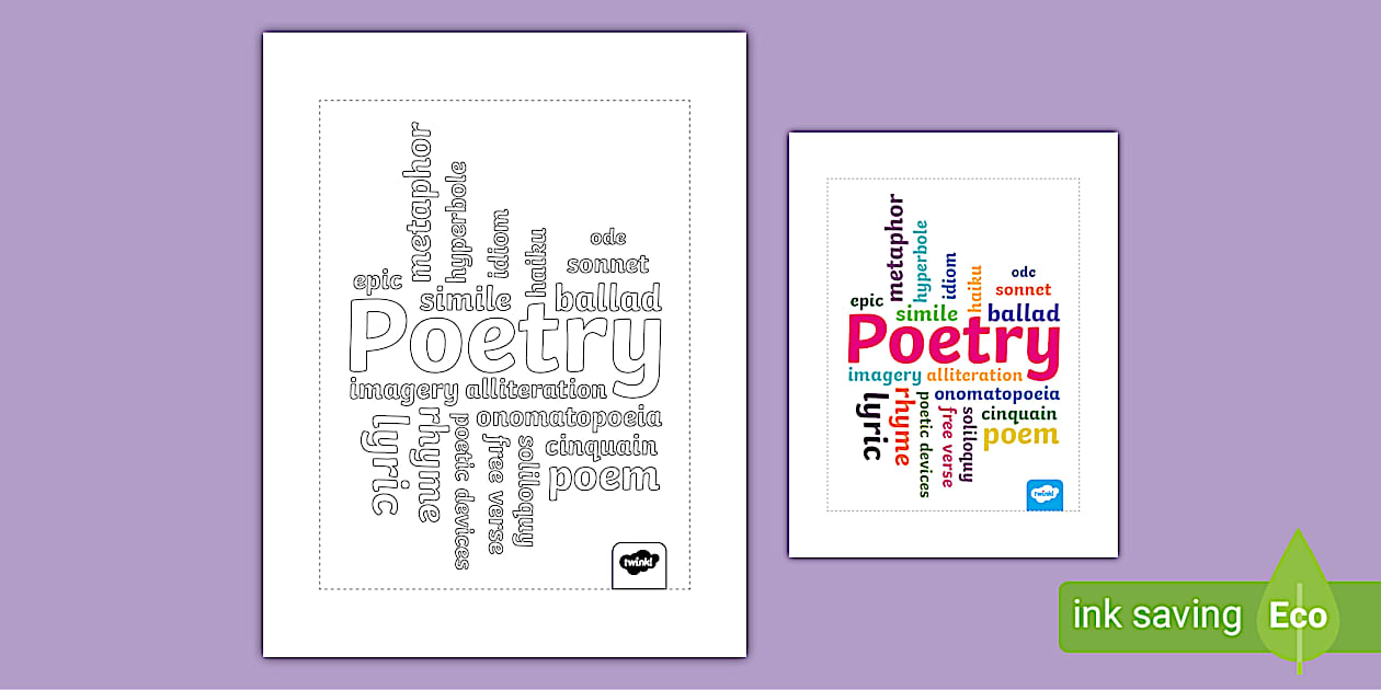 Poetry Composition Notebook Cover | Organizer | Poetry | Twinkl