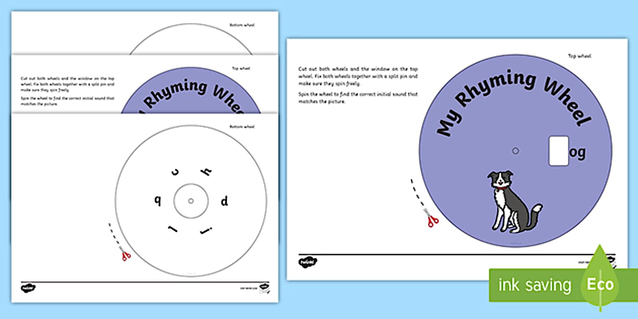 Editable Rhyming Word Wheels Activity (teacher made)