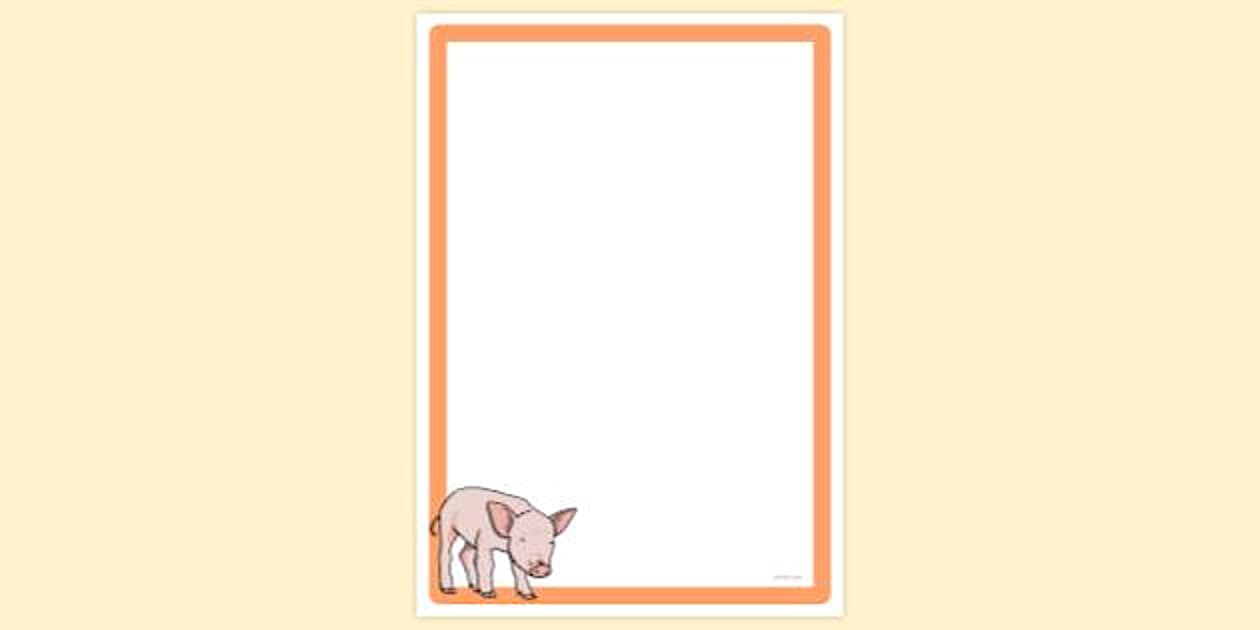Simple Blank Piglet Page Border | Page Borders | Twinkl